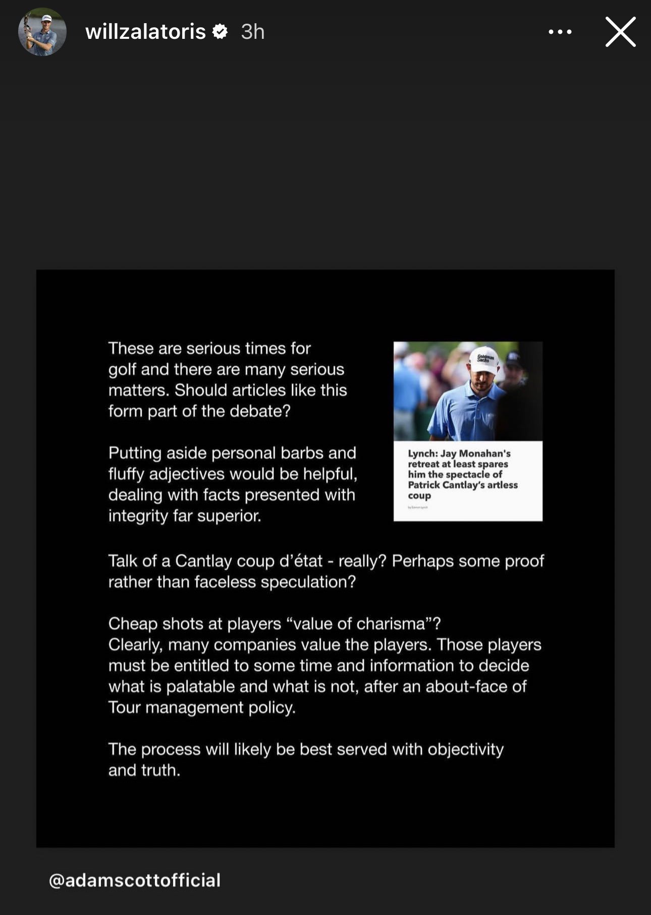 Adam Scott hits out at journalist over Patrick Cantlay barb | bunkered ...