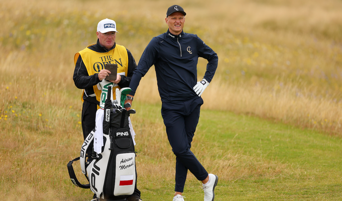 Who is Adrian Meronk’s caddie?