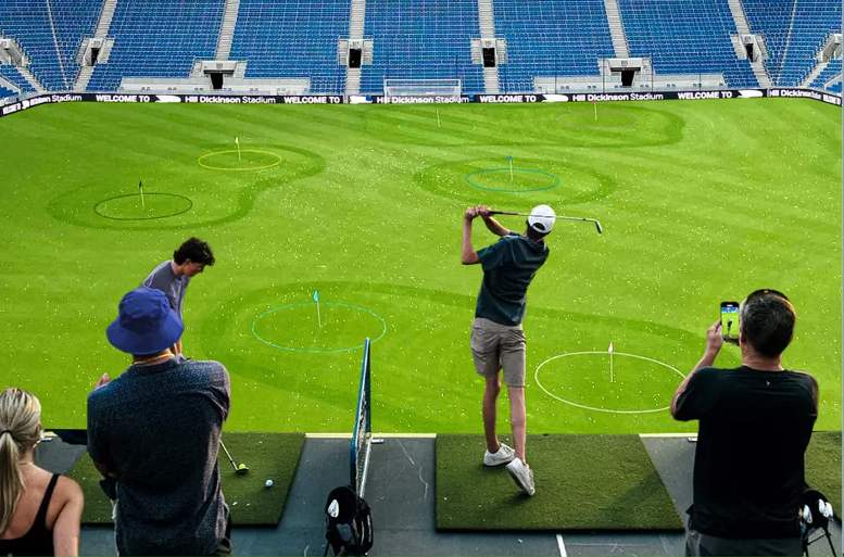 Golfers given chance to tee off inside Premier League stadium
